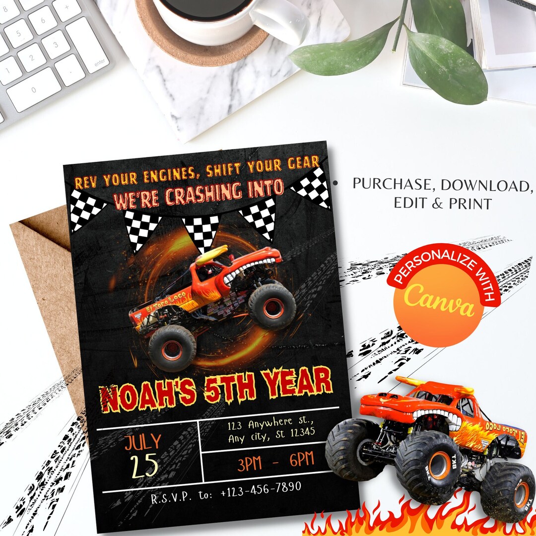 El Toro Loco Invitation Monster Jam Invitation Toro Loco - Etsy