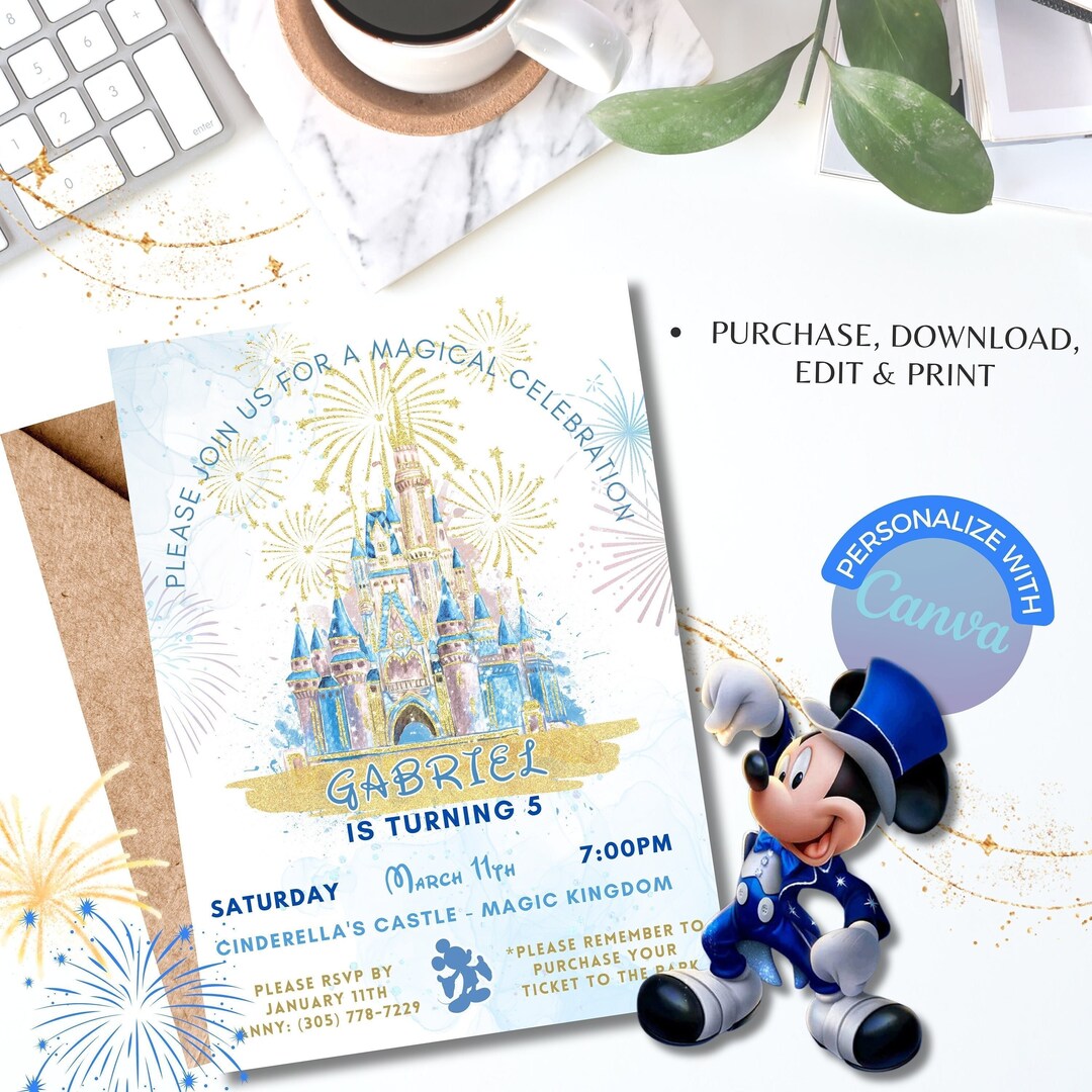 Disney Castle Invite, Castle Invite, Magical Birthday, Disneyland ...