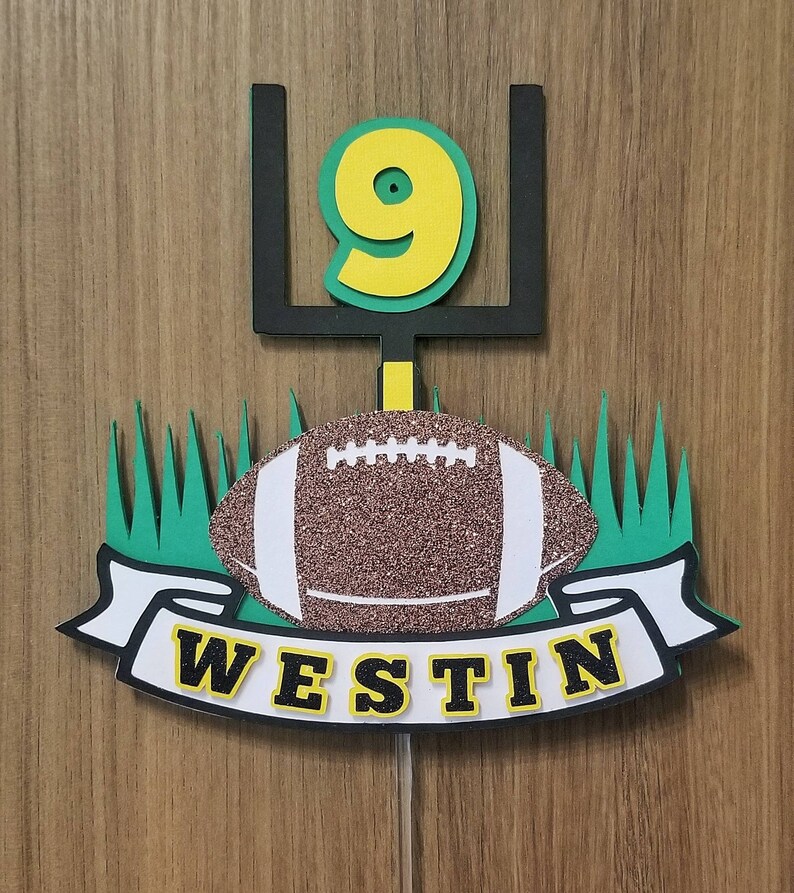 Football Cake Topper, Touchdown, American Football, Sports Cake Topper ...