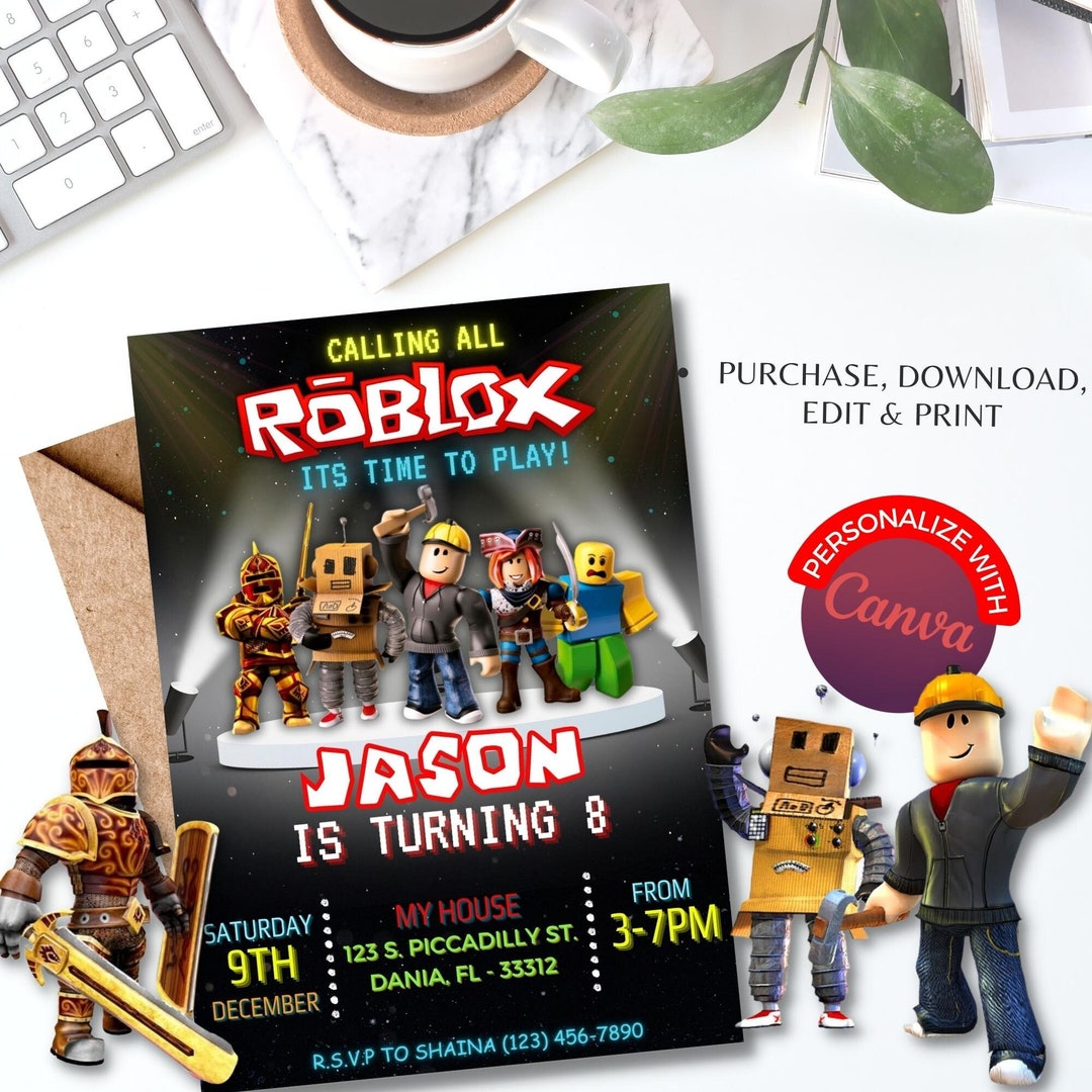 Roblox Invite, Roblox Birthday, Gamer Birthday, Video Game Birthday ...