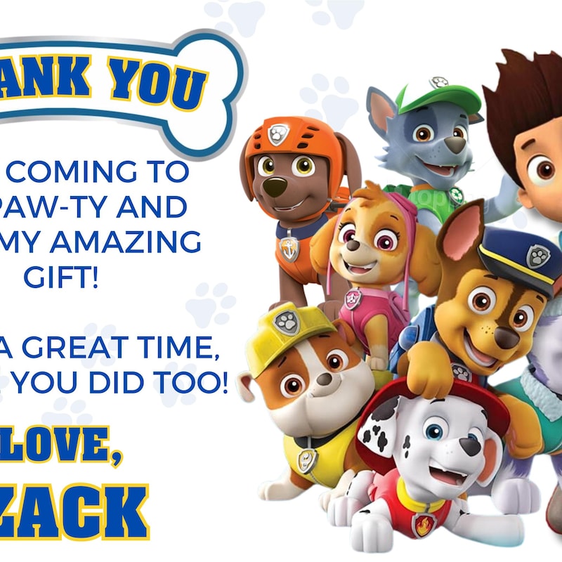 Dog Thank You Theme Cards - Etsy