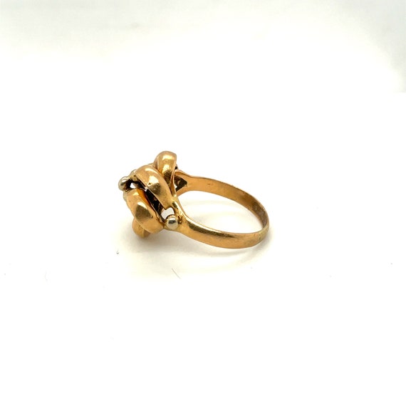 14K Yellow Gold Flower Knot Ring - Gem