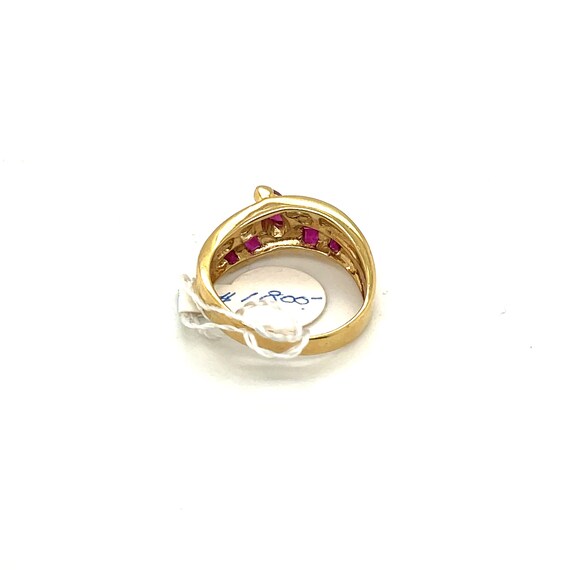 14K Yellow Gold Marquise and Princess Cut Ruby Diamon… - Gem