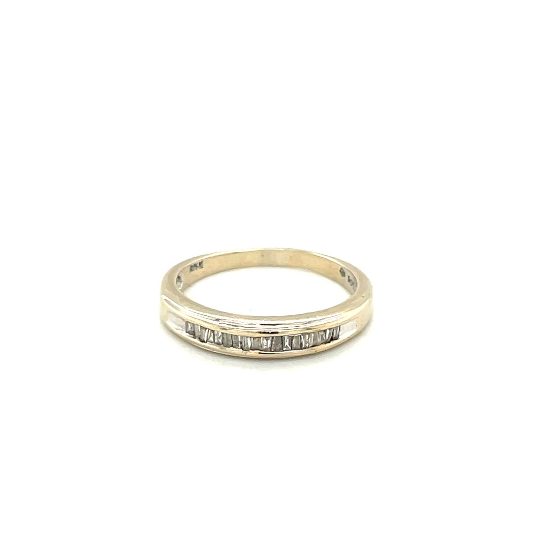 14K Yellow Gold Diamond Stack Band - Etsy