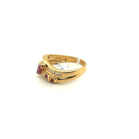 14K Yellow Gold Marquise and Princess Cut Ruby Diamon… - Gem