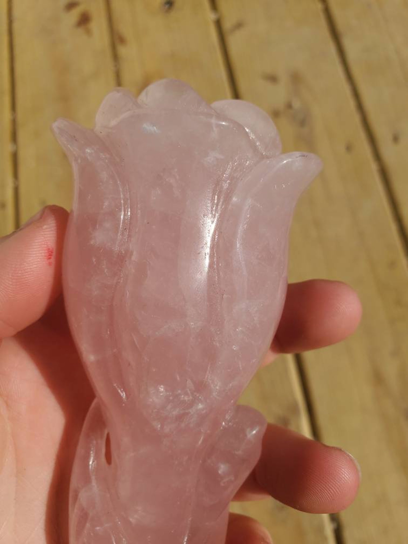 Rose Quartz Rose XL Rose Quartz Rose Rose Quartz Flower - Etsy