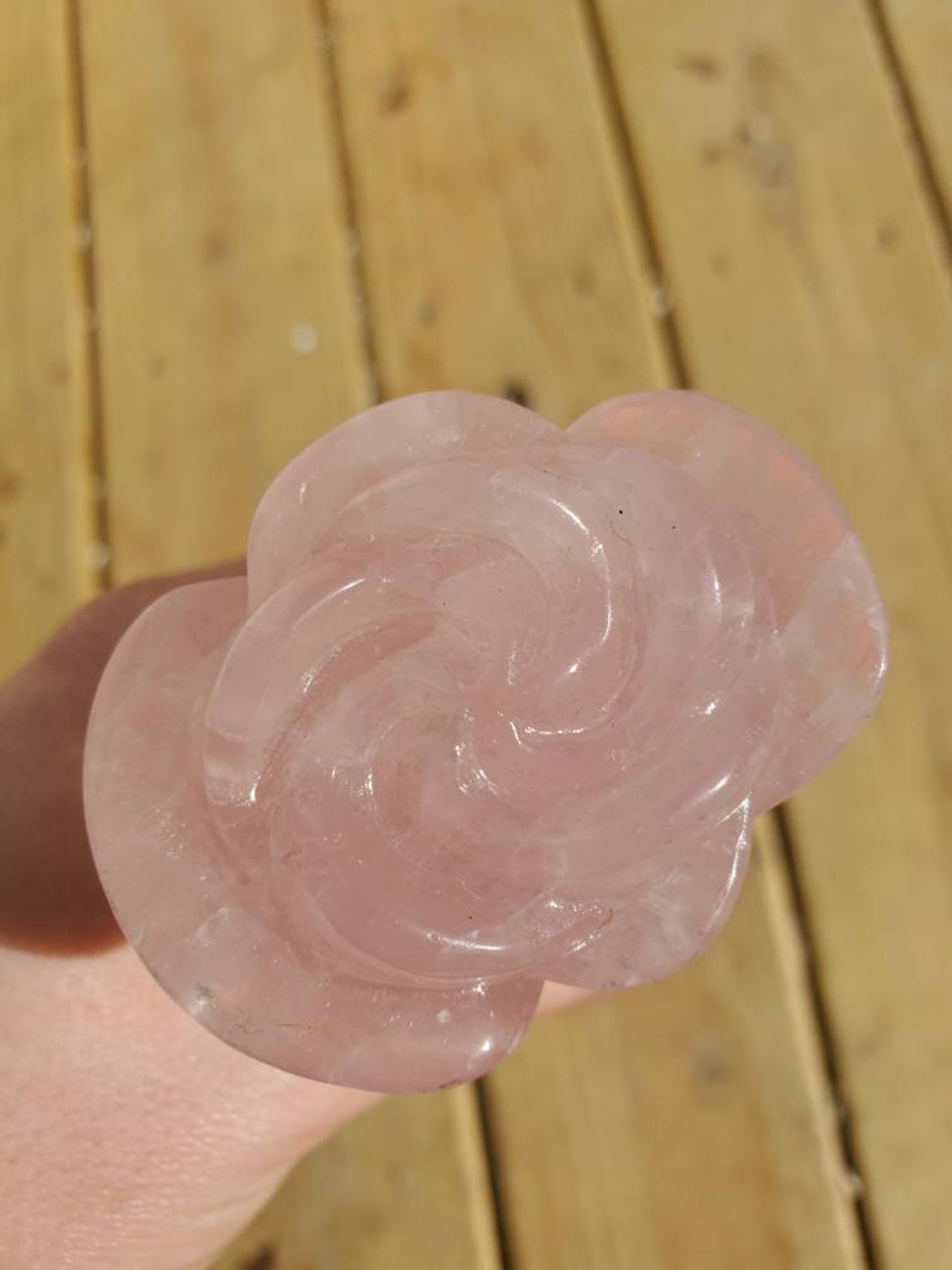 Rose Quartz Rose XL Rose Quartz Rose Rose Quartz Flower - Etsy