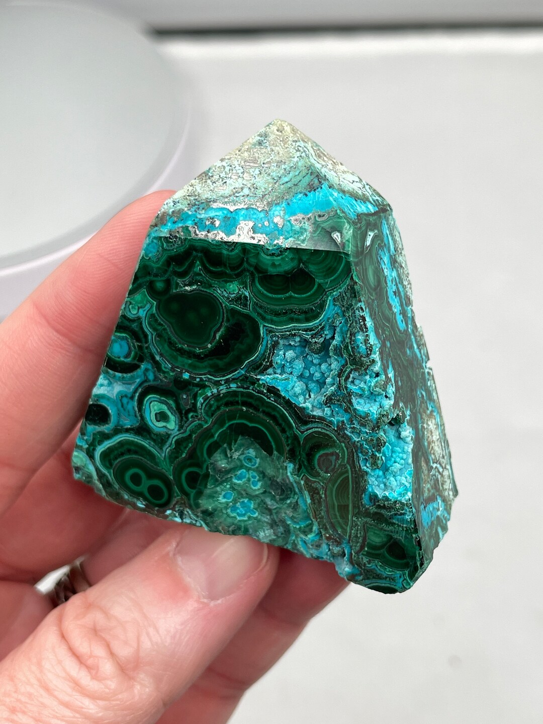 Malacolla Crystal Tower, Chrysocolla and Malachite Botryoidal Crystal ...