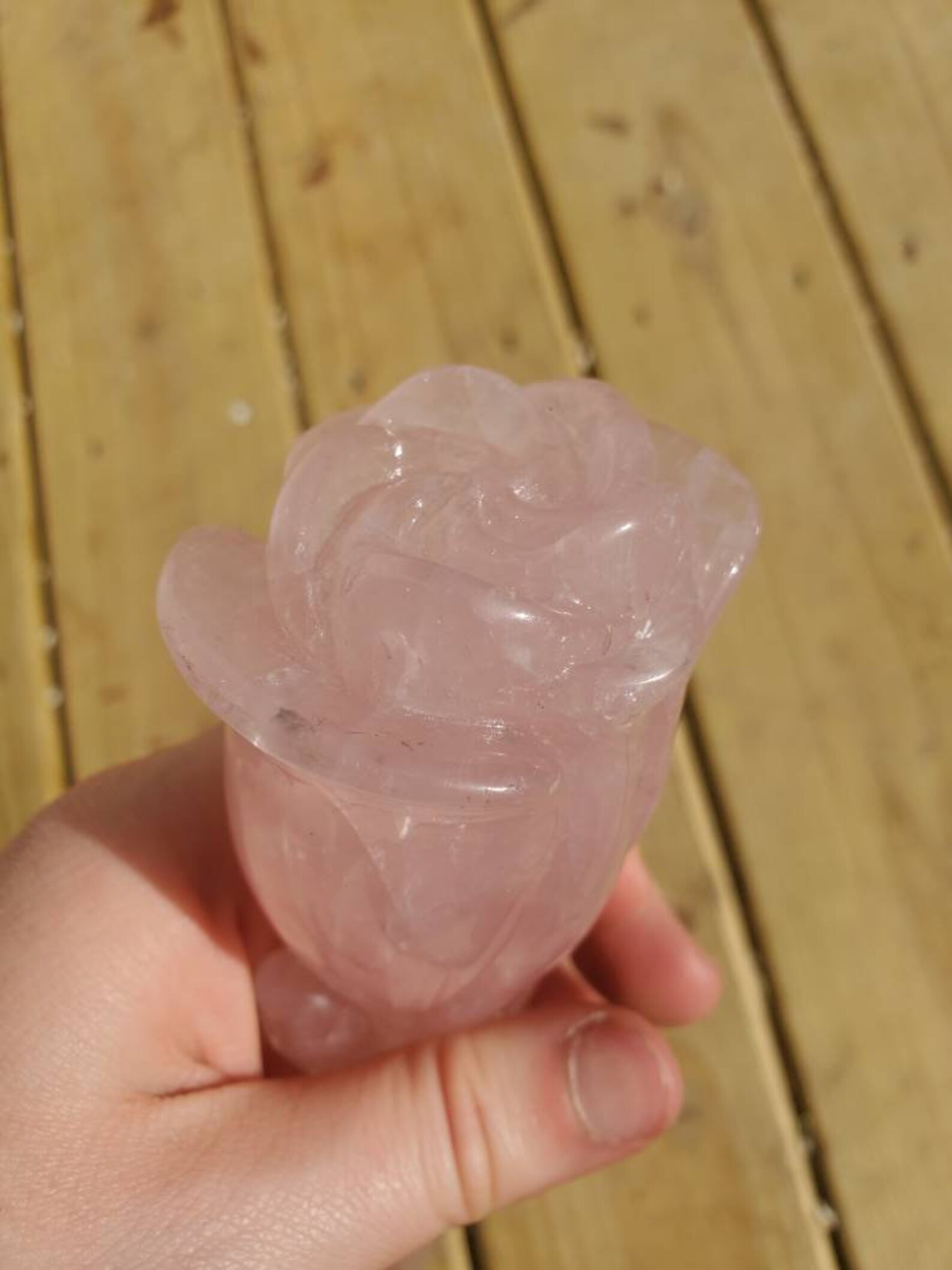 Rose Quartz Rose XL Rose Quartz Rose Rose Quartz Flower - Etsy