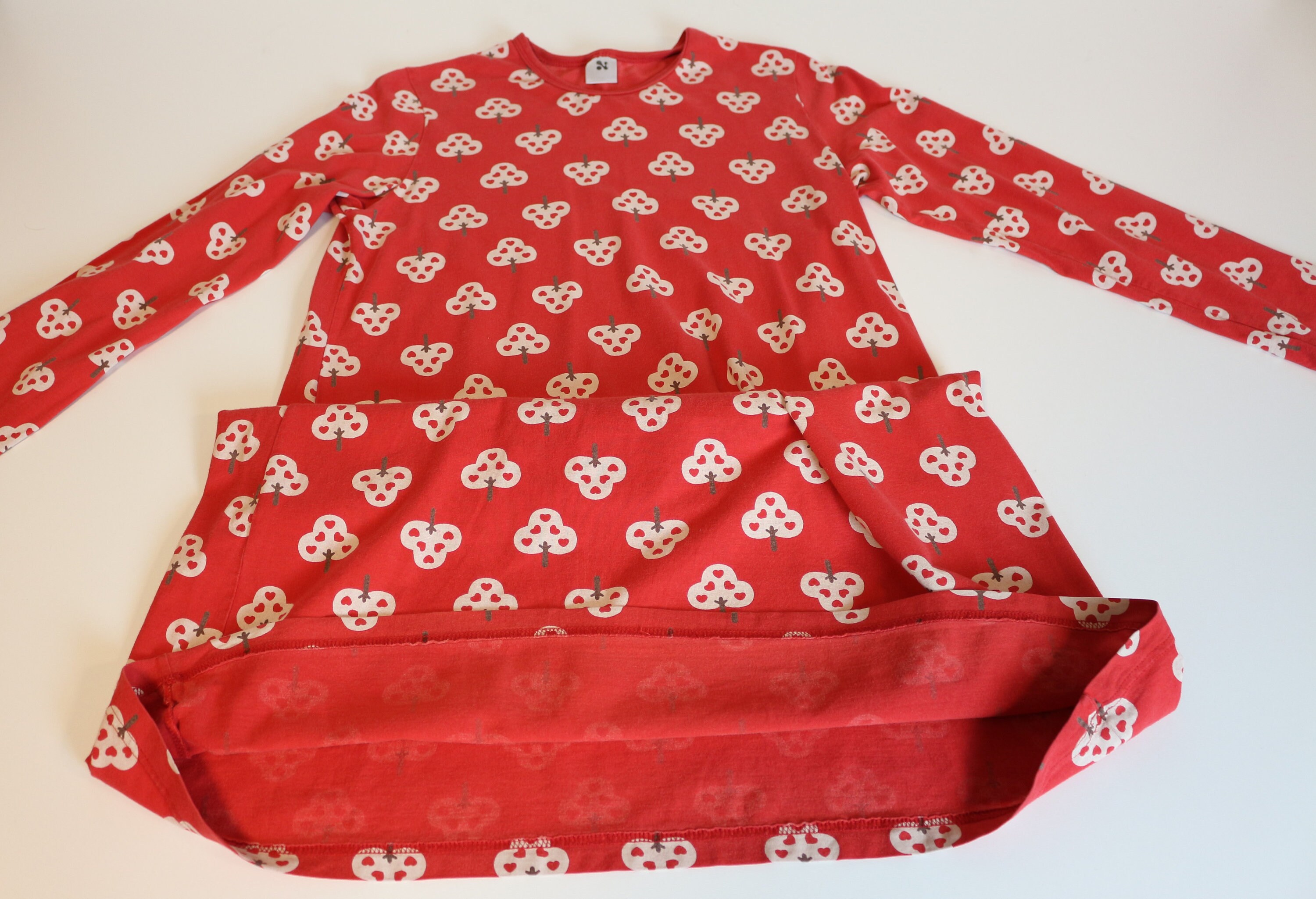 NANSO Dress Red Tunic Red White Jersey Top Long Sleeves Red - Etsy