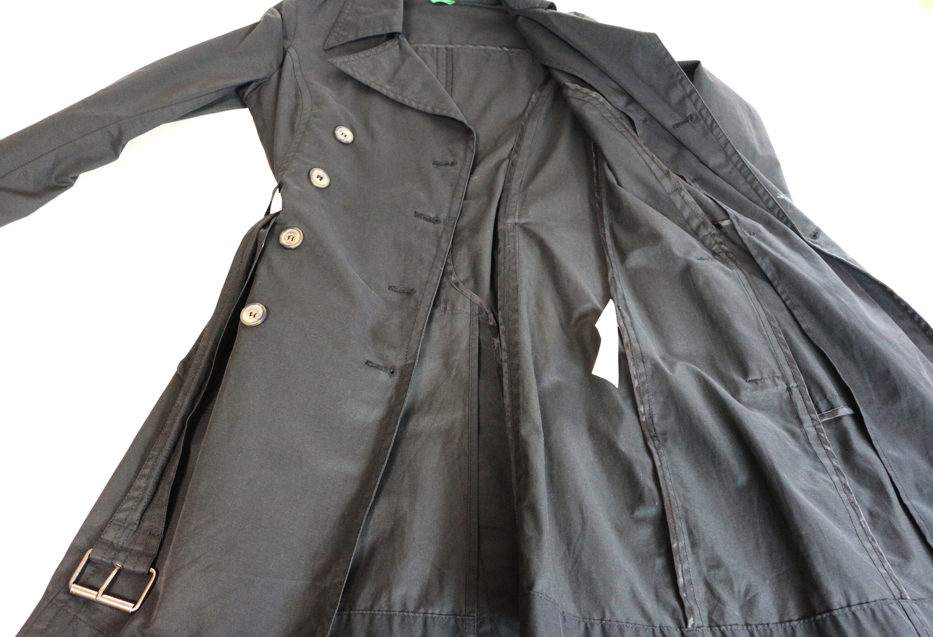 Black Steampunk Trench UNITED COLORS of BENETTON Goth - Etsy