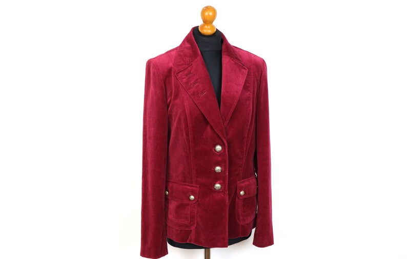 Maroon Velvet Jacket Red Velvet Blazer Women's Burgundy Red Jacket ...