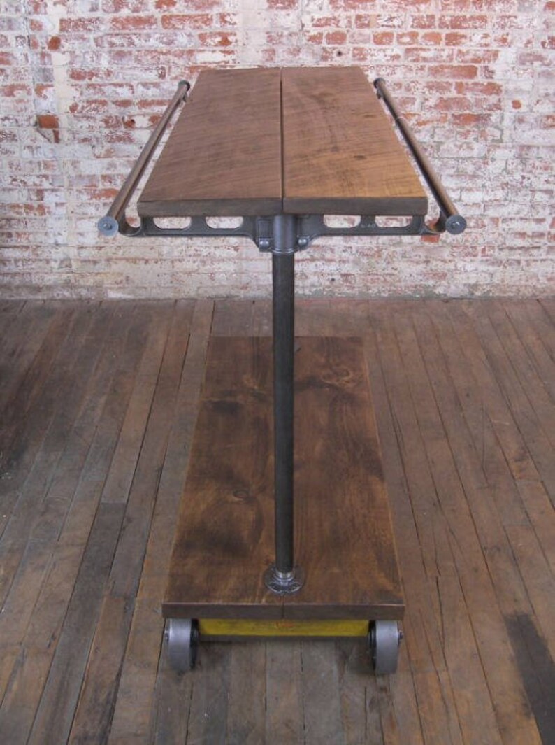 Retail Garment Rolling Rack Cart on Castors Cast Iron and Wood - Etsy