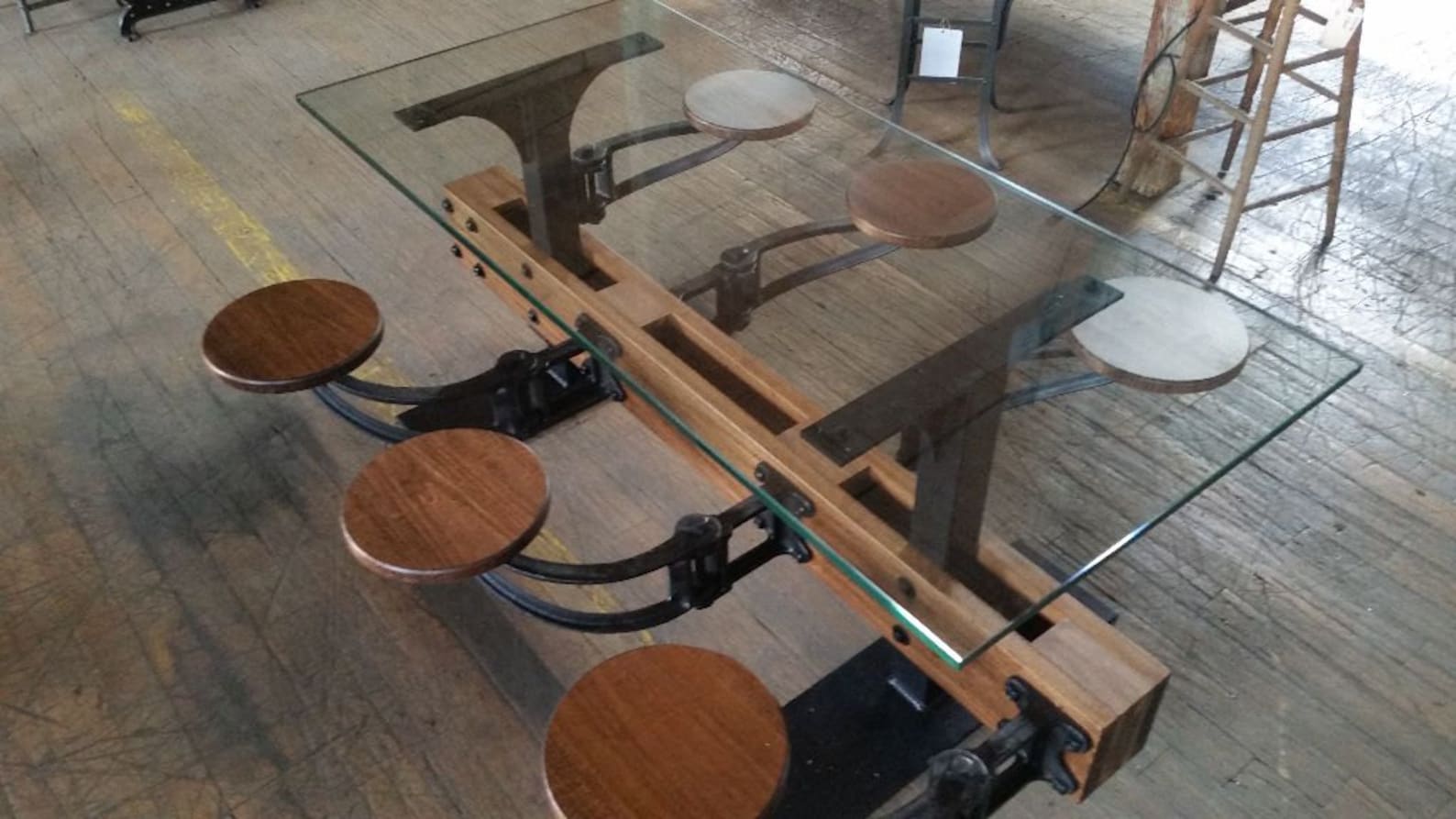 Swing Out Seat Dining Table With Cast Iron Attached, Hanging, Floating ...