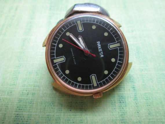 Men's Black Vintage Watch 1980s Collectibles USSR RAK… - Gem