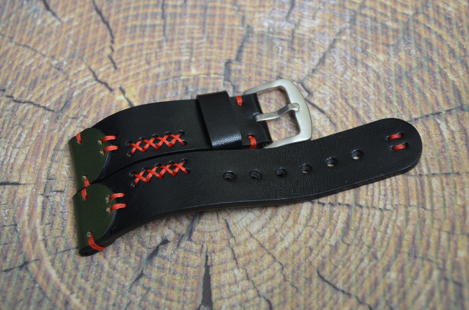 Leather Watch Strap Watch Strap Black Wrist Watch Band Watch - Etsy