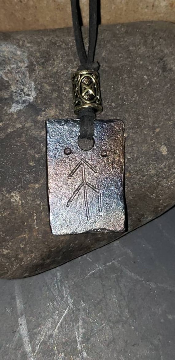 Hand Forged Viking Bind Rune Necklace/charms/amulet Luck | Etsy