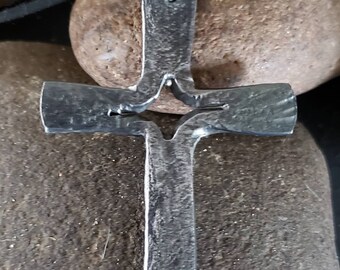 Hand Forged Cross Pendant - Etsy