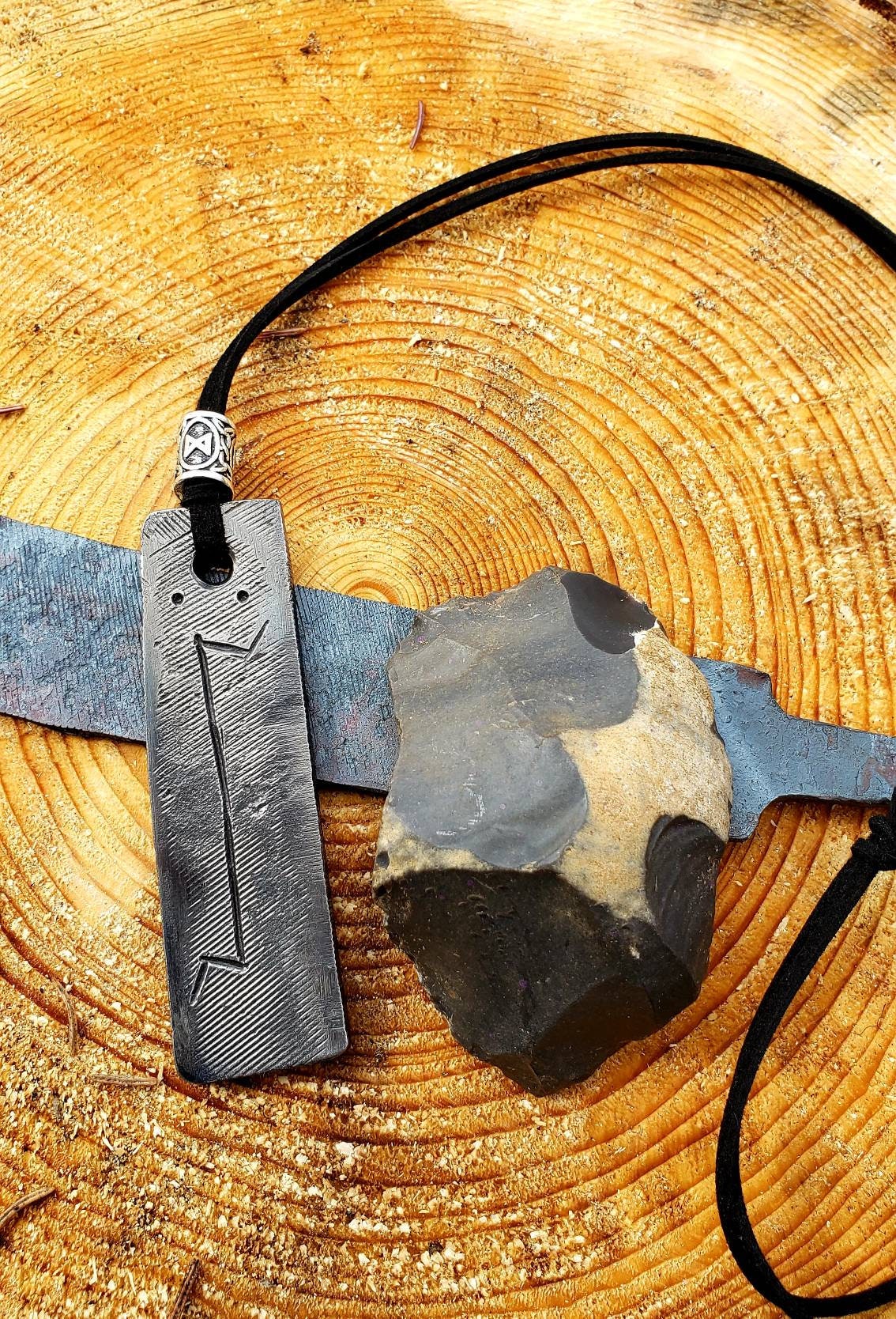 Forged Viking Rune Fire Striker Charm Necklace Keychain - Etsy