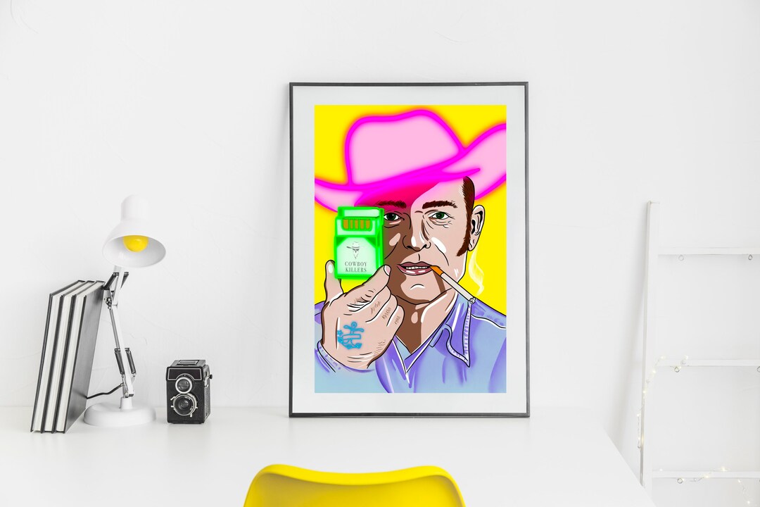 Neon Cowboy Poster Print - Etsy