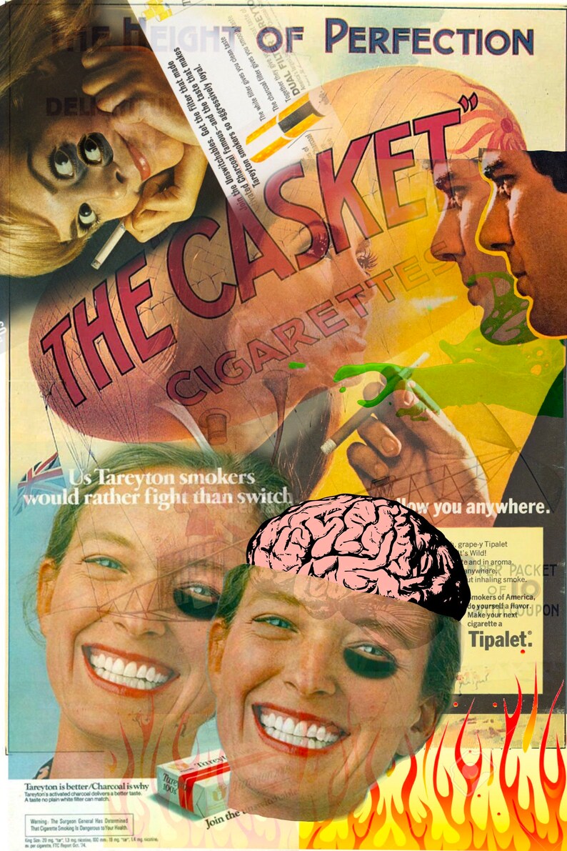 Vintage Cigarette Ad Collage Poster - Etsy