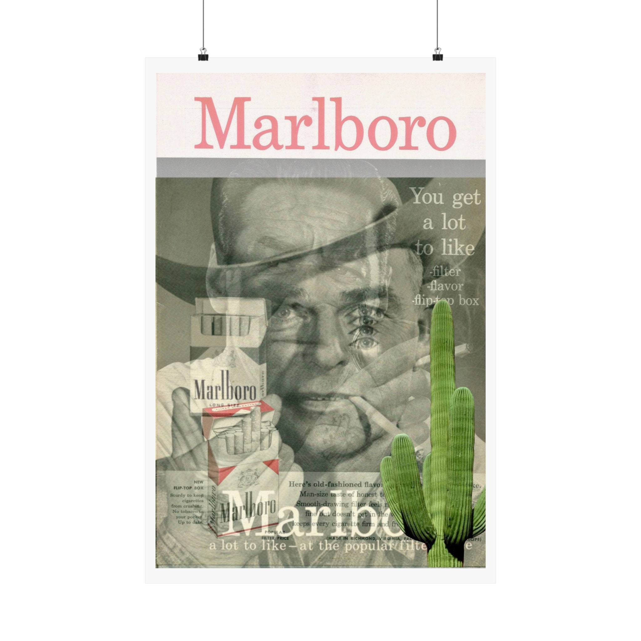 Marlboro Man Mixed Media Collage Poster - Etsy