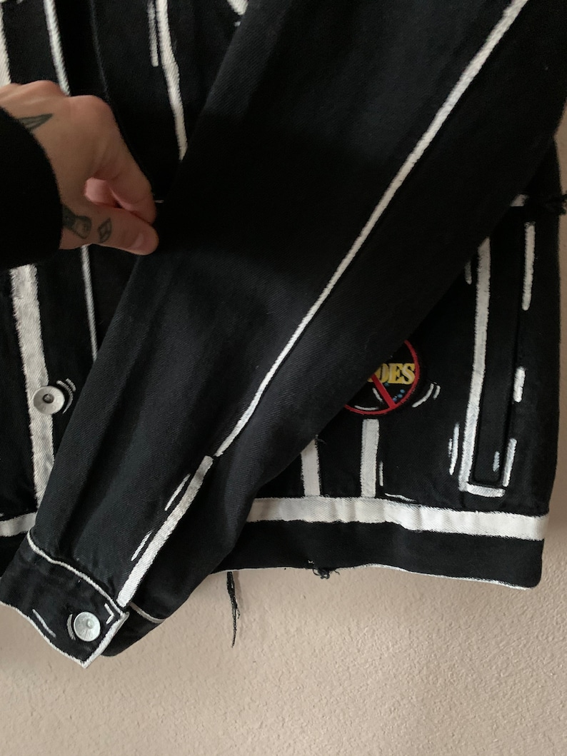 Hand Painted Size Small Black Comic Book Style Jacket - Etsy