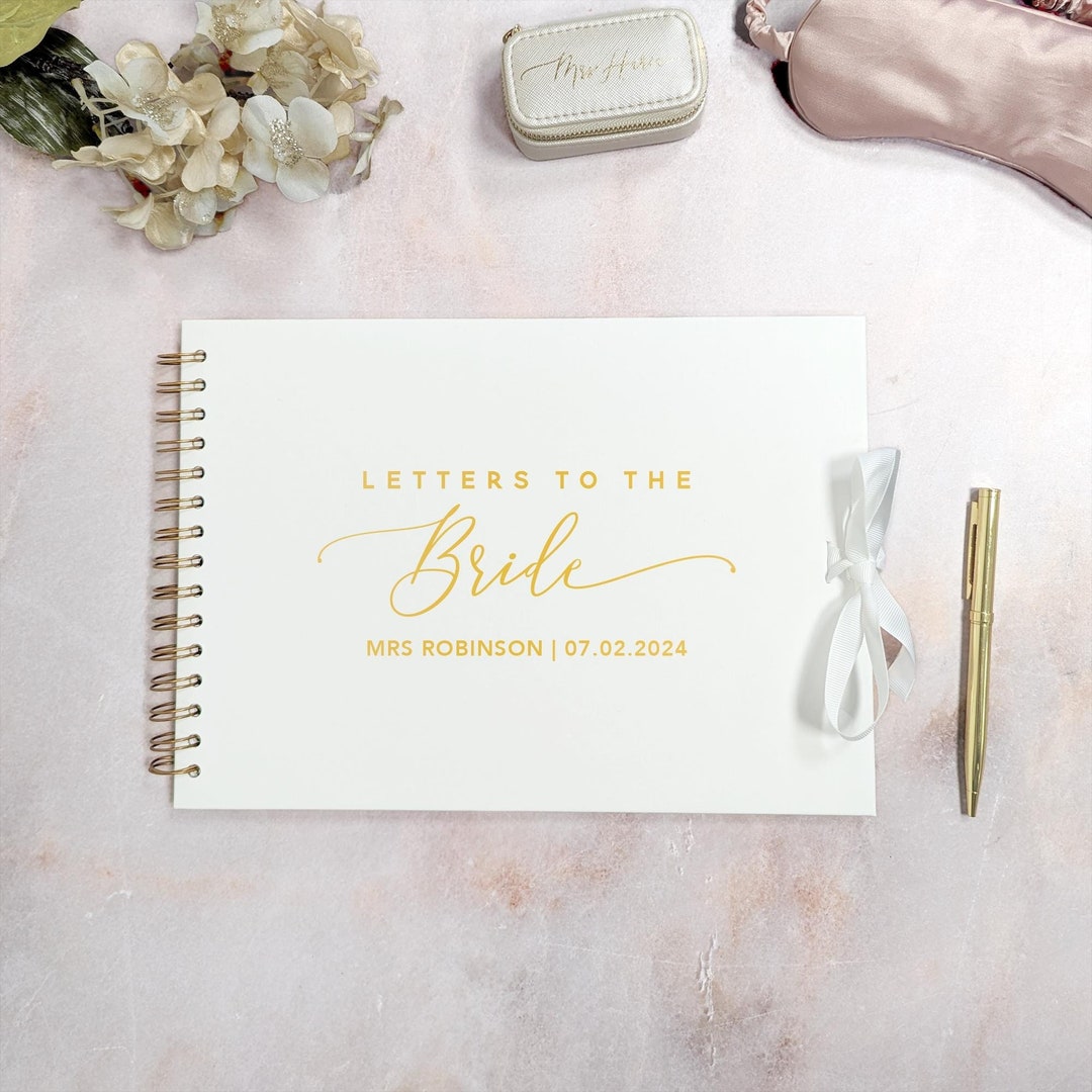 Letters to the Bride A4 Scrapbook Album - Real Foil - Ribbon Tie ...