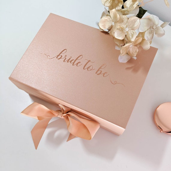 Bride to Be Box Rose Gold and White | Etsy
