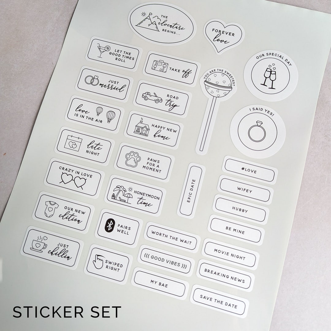 Scrapbook Stickers for Couple - Valentines - Our Story so Far ...