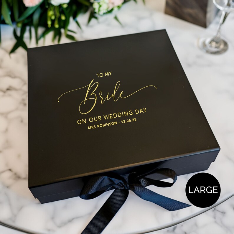 Personalised to My Bride Gift Box | Wedding Day | Black | Luxurious ...