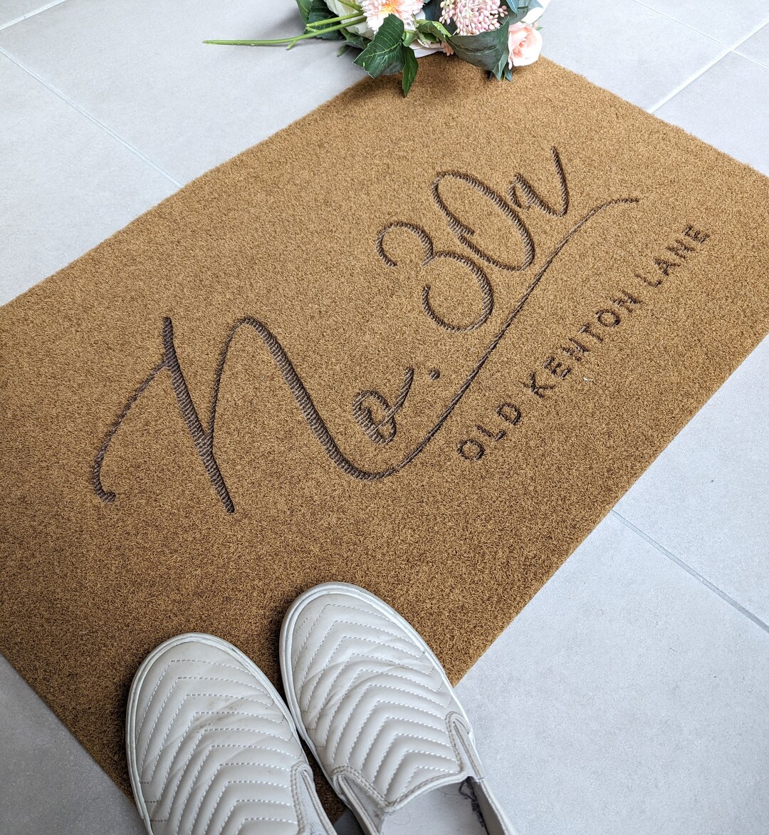 Custom Address Doormat | Brown Personalised | Home Gift | Indoor and ...