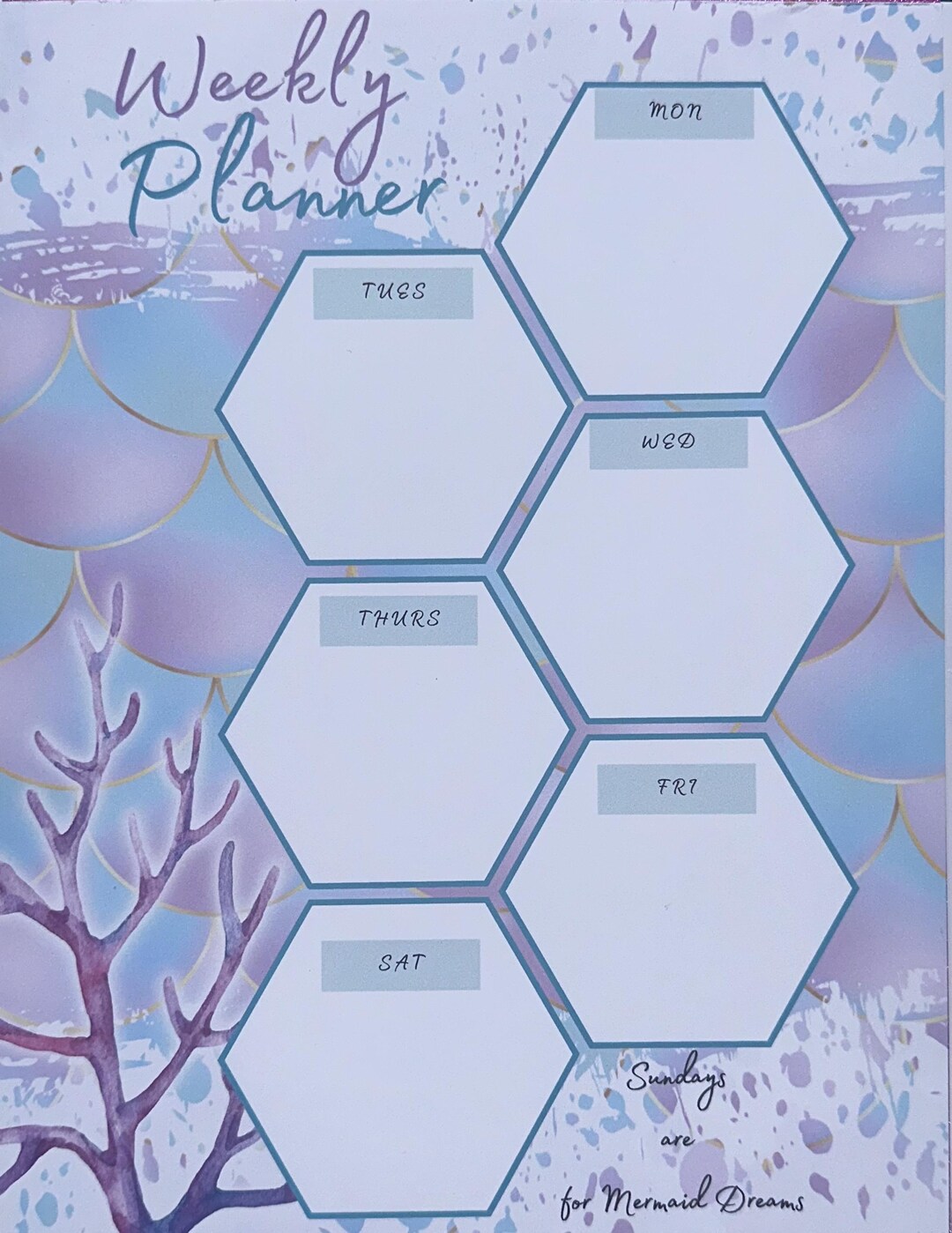 Mermaid Weekly Planner: 52-sheet Organizer (8.5x11 In) - Etsy