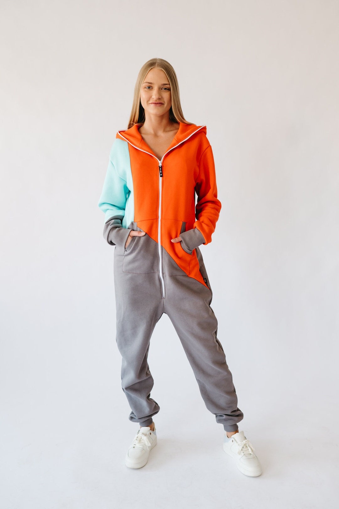 Adult Overall Pajamas - Full Length Lounger With Zipper, Womens Overall ...