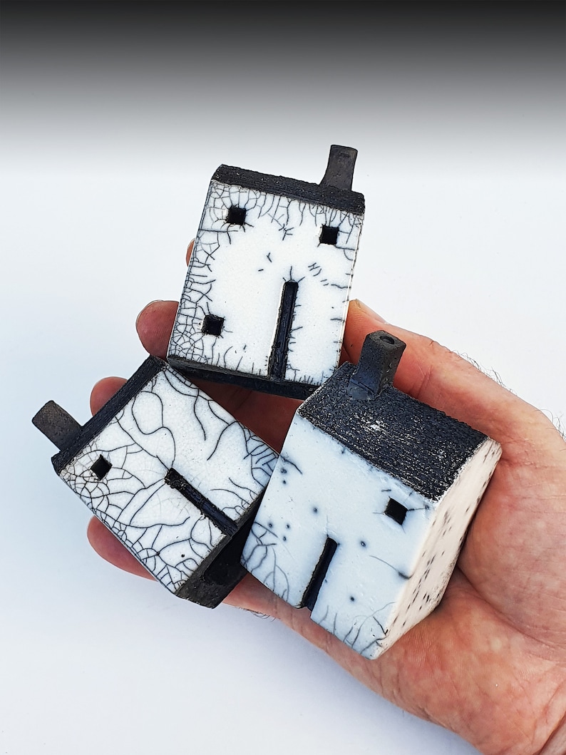 Handmade Ceramic Raku Medium Square House - Etsy