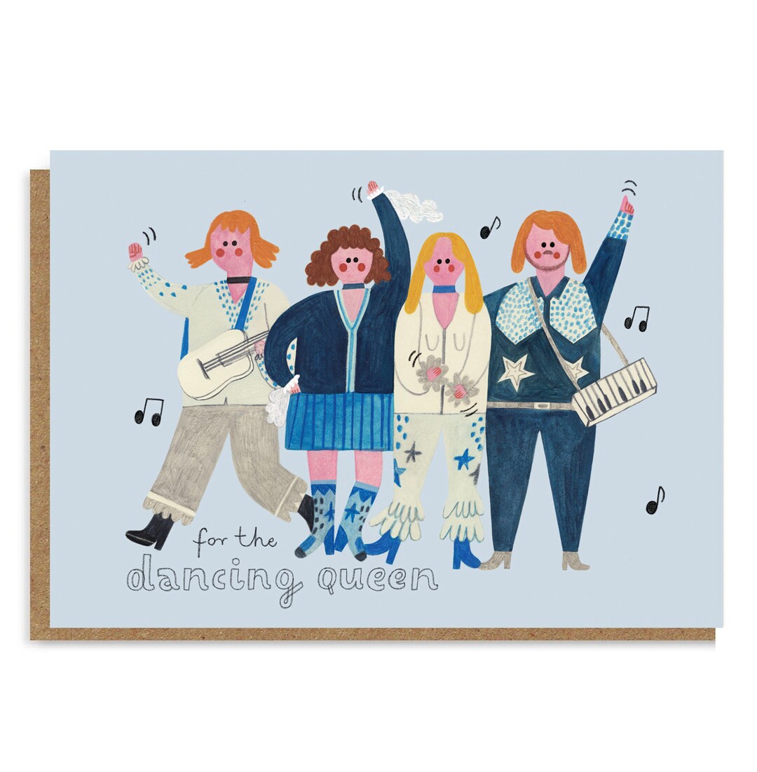 ABBA DANCING QUEEN Card Birthday Celebration Greeting Card Cute Pop ...