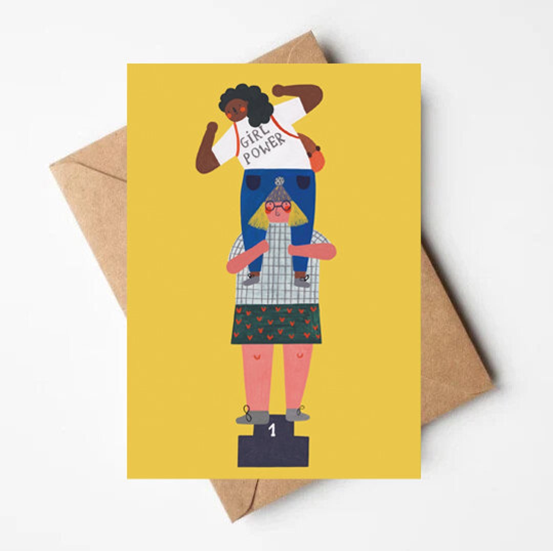GIRL POWER Card Celebration Greeting Card Cute - Etsy