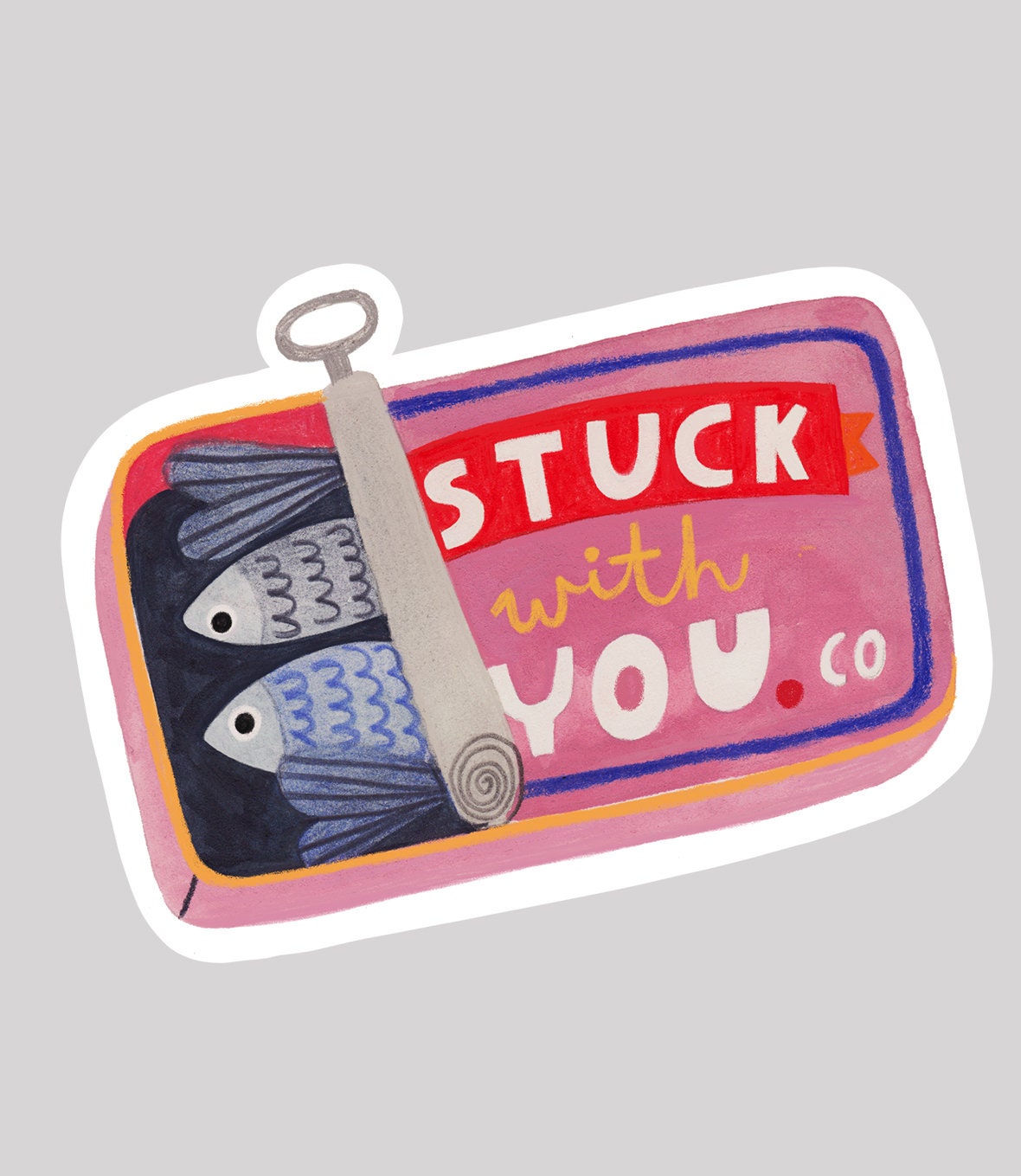 STUCK WITH YOU Sticker Vinyl Scrapbook Funny Notebook Single Stickers ...