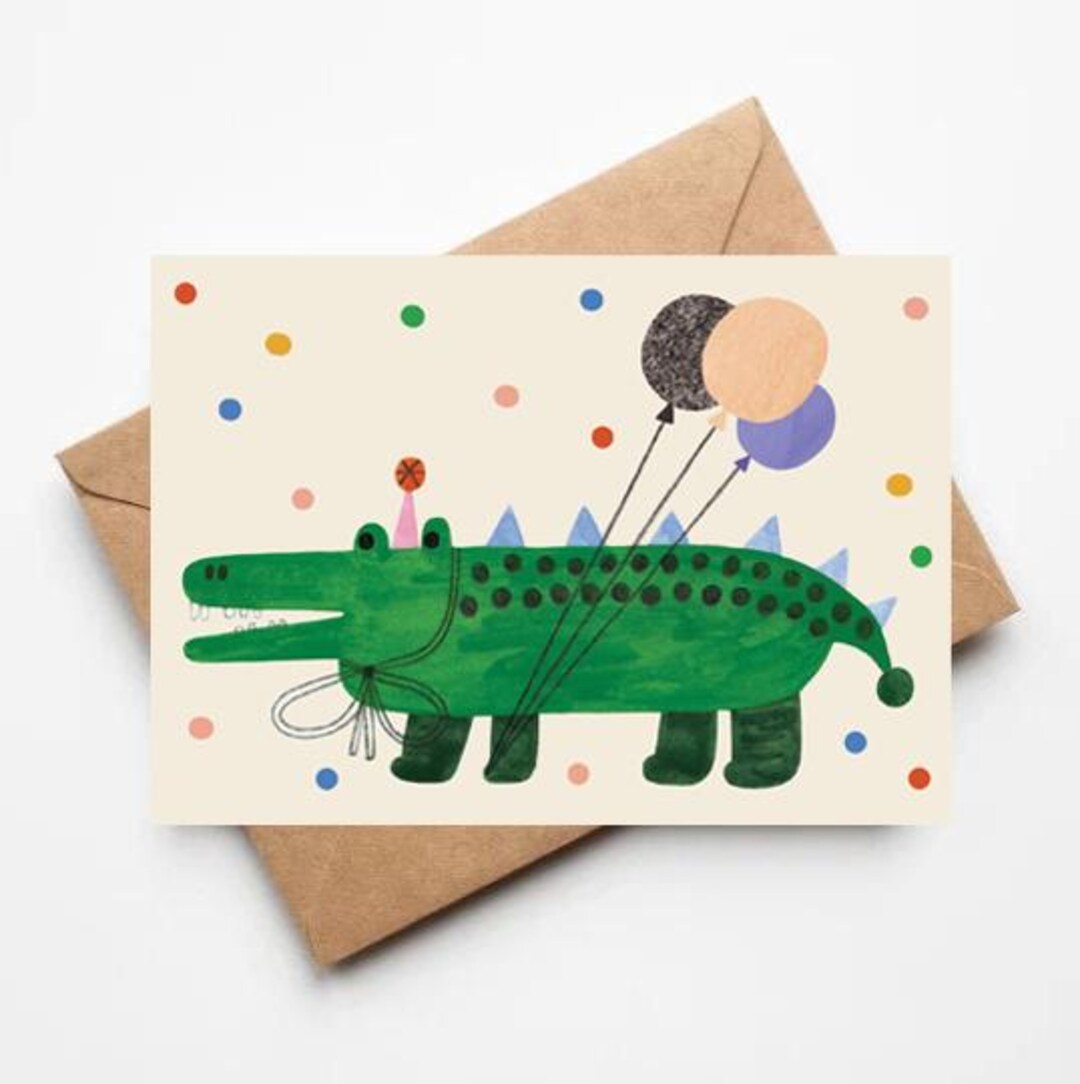 PARTY ALIGATOR Greeting Card - Etsy