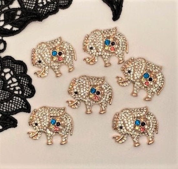 Elephant Magnets Wildlife Magnets Rhinestone Elephants | Etsy