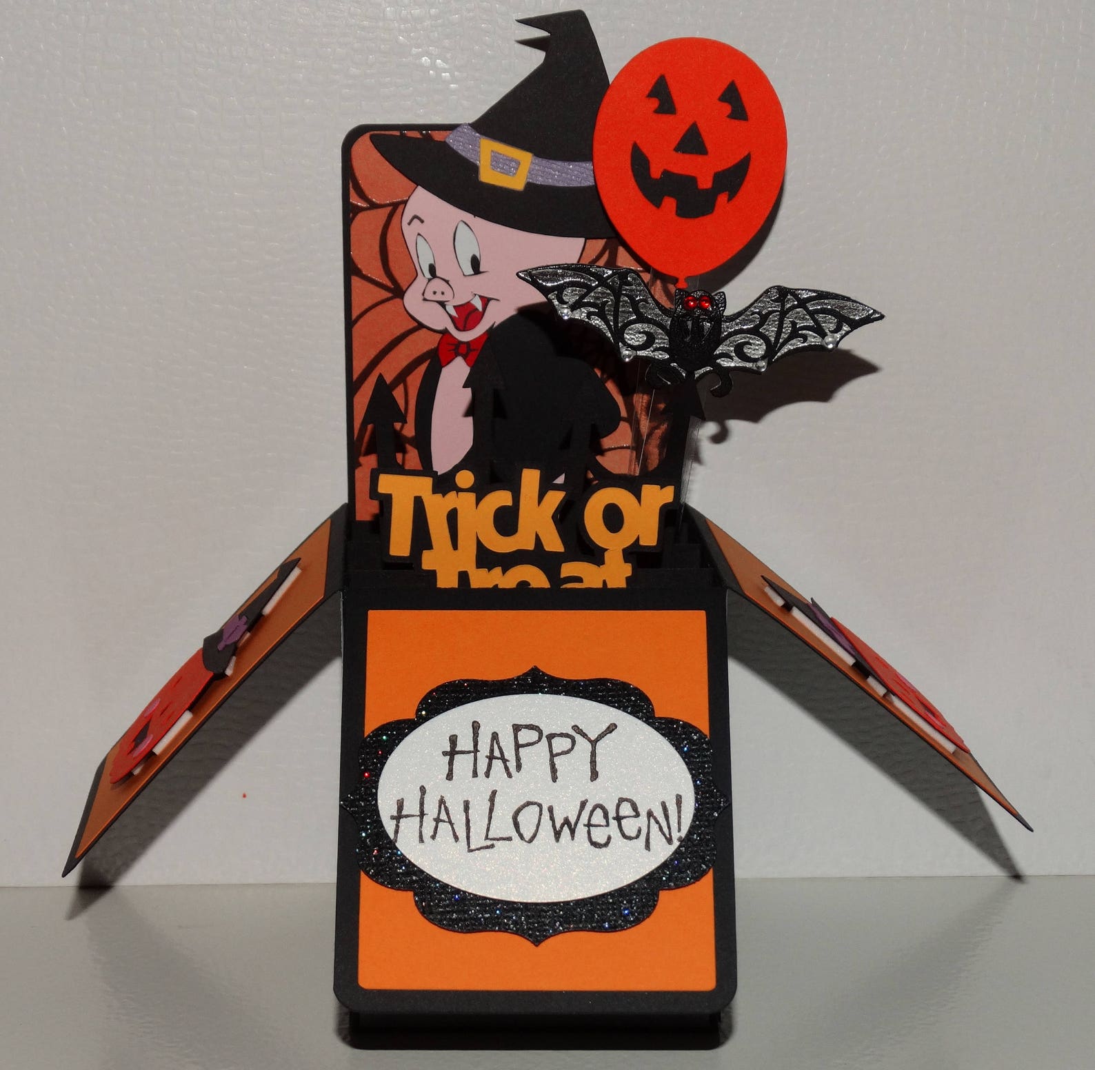 Halloween pop up box card 3D handmade Halloween pop up card | Etsy