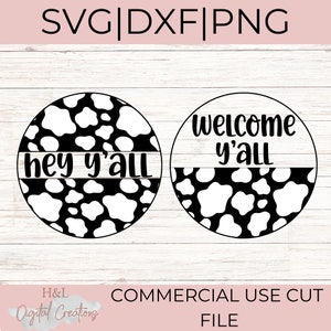 Cow Welcome Sign Svg, Cow Svg, Cow Print Svg, Door Hanger Svg, Welcome ...