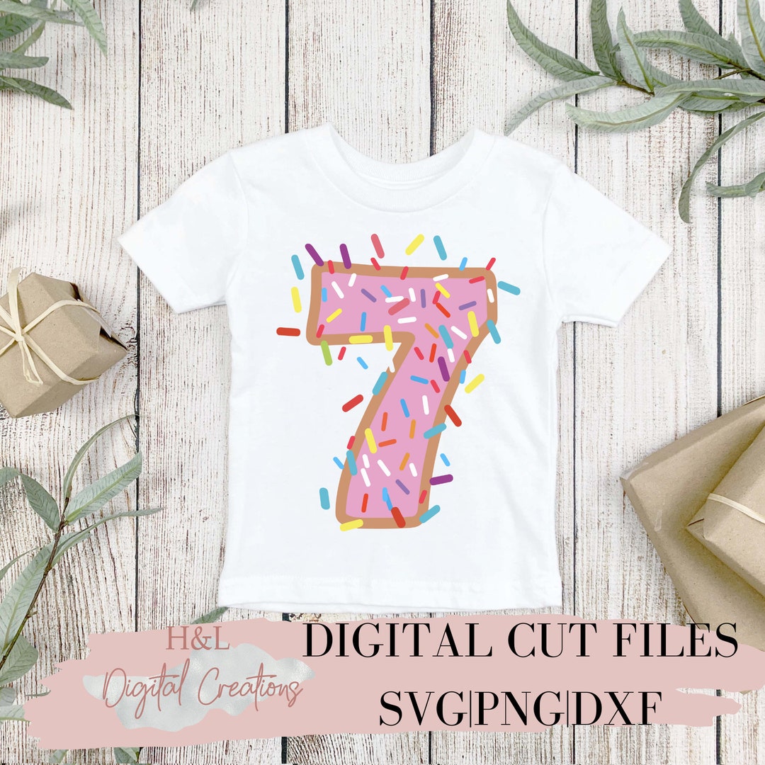 7th Birthday Svg, Seventh Birthday Svg, Donut, Sprinkles, Donut ...
