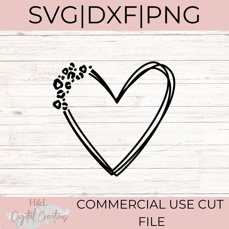 Leopard Heart Svg - Etsy