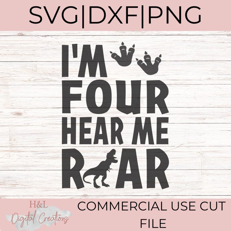 Roar Im Four - Etsy