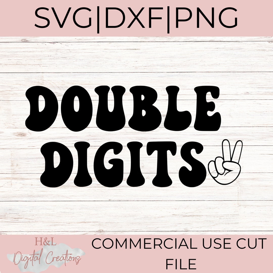 Double Digits Svg, Tenth Birthday Svg, 10th Birthday Svg, Peace Sign ...