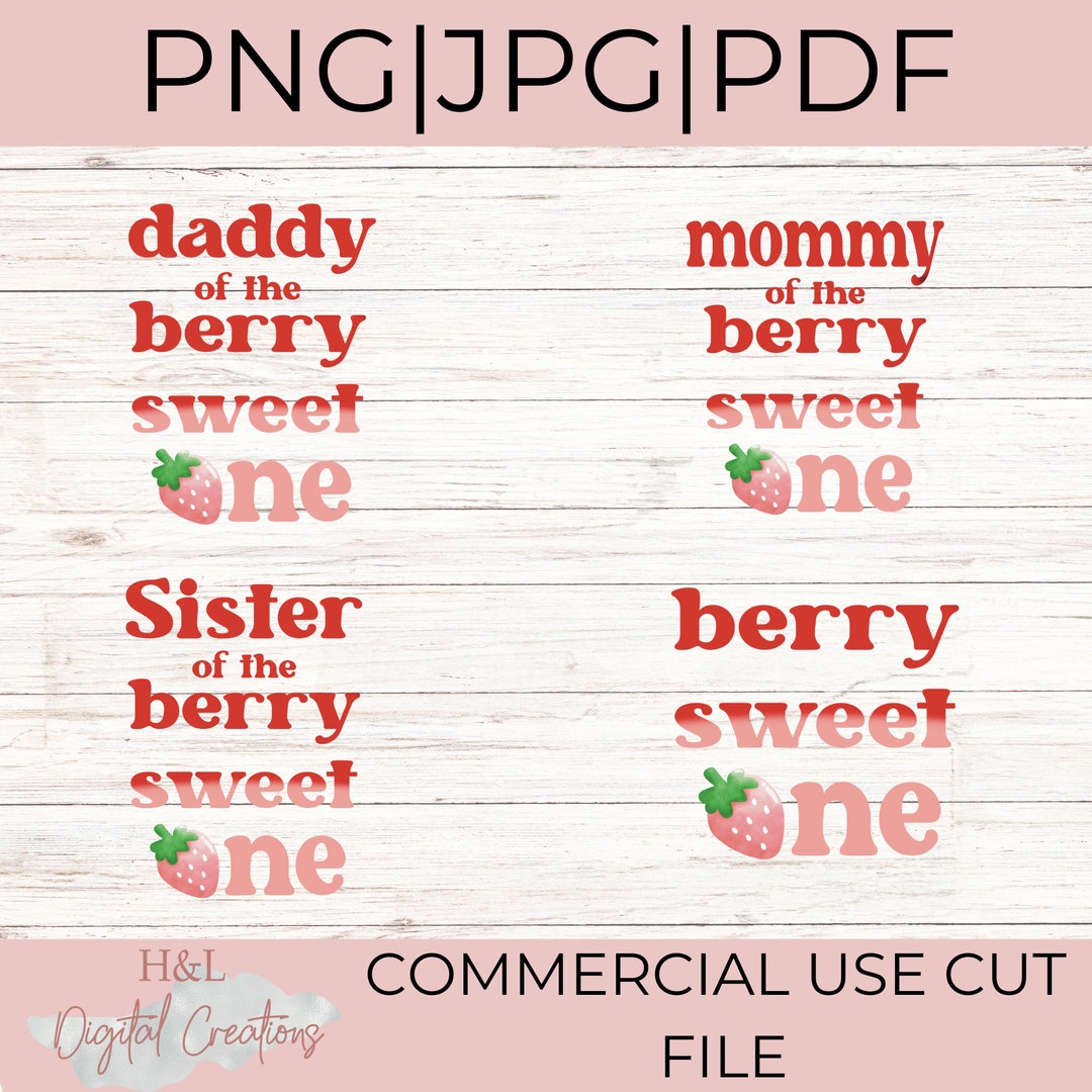 Berry Sweet One PNG: First Birthday Family Design (digital File) - Etsy