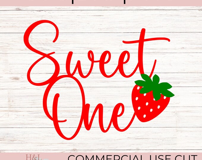 Sweet ONE Strawberry SVG, Png, Jpg and Dxf, 1st Birthday, Cutting File ...