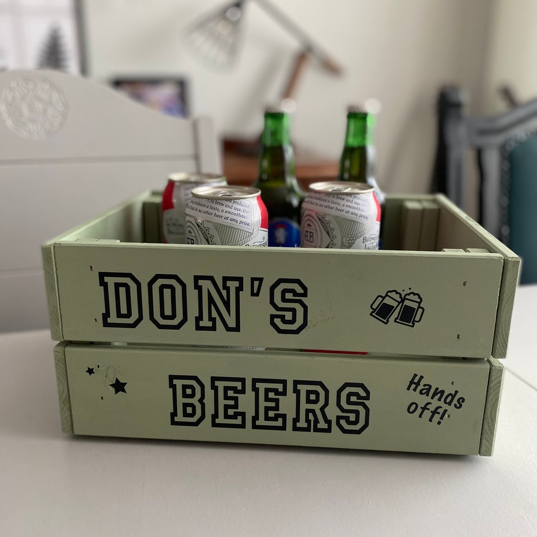 Wooden Beer Crate Personalised Snack Box Beer Crate Gift for Dad Snack ...