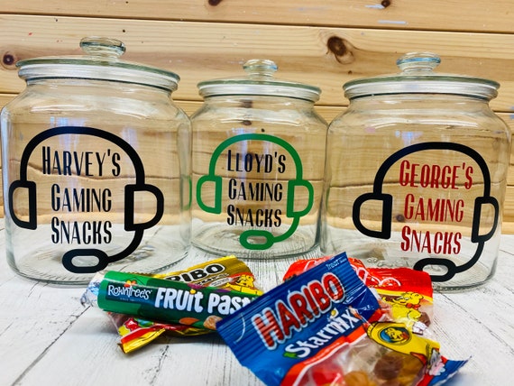 Gaming Snack Jar Gaming Snacks Personalised Snack Jar Kids | Etsy UK
